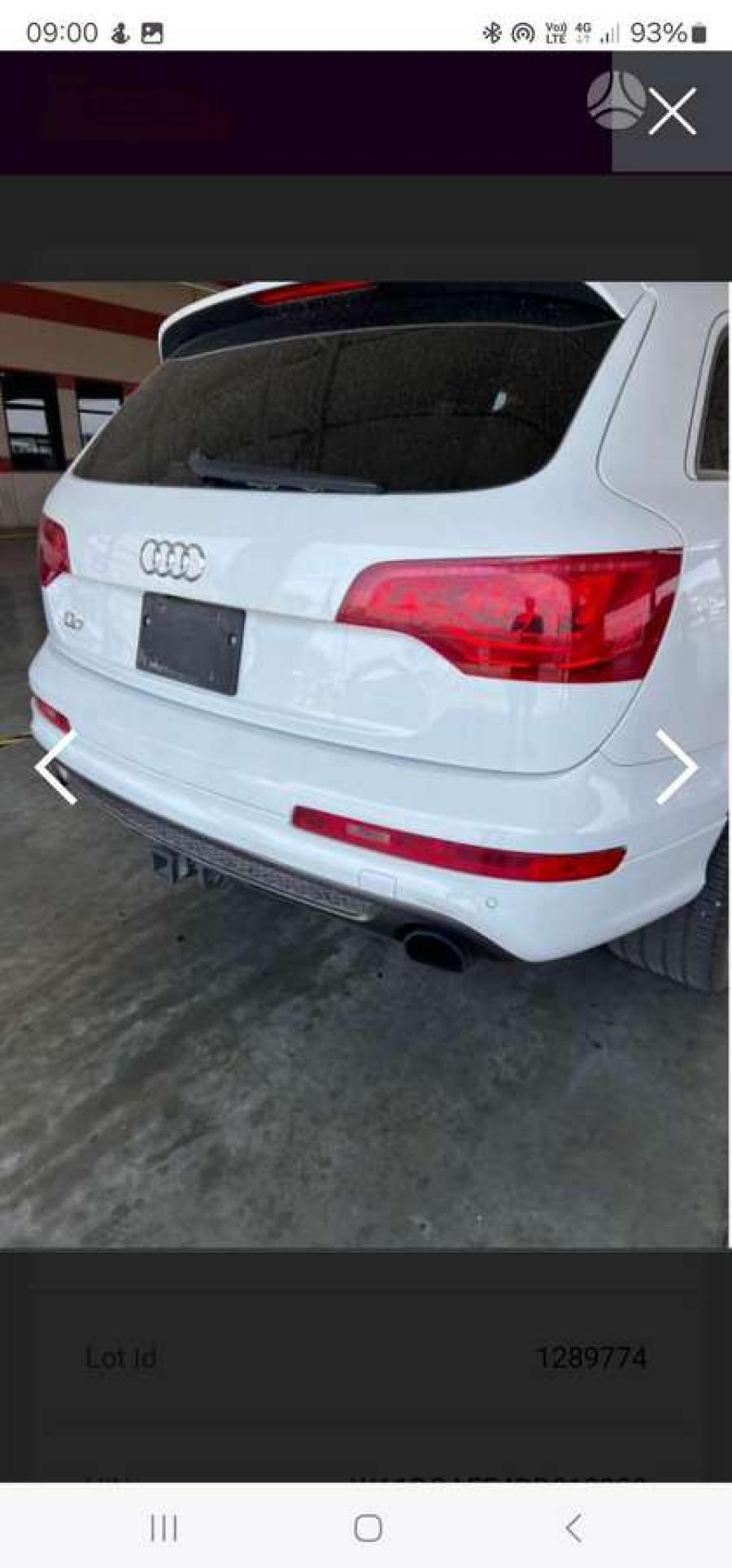 White Audi Q7 2013 in Vilnius, with an engine capacity of 3.00 L and mileage of 257 thousand km for 8350 €, photo 33 on AUTOMOTO.COM.LV