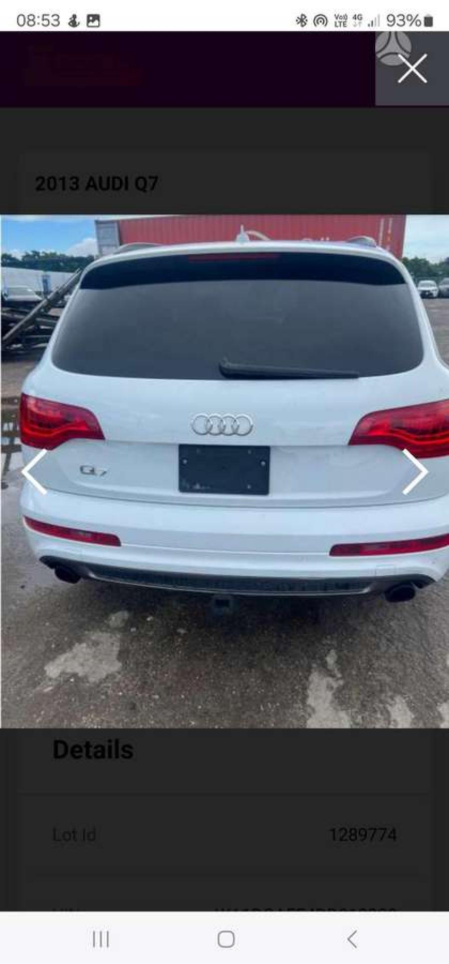 White Audi Q7 2013 in Vilnius, with an engine capacity of 3.00 L and mileage of 257 thousand km for 8350 €, photo 34 on AUTOMOTO.COM.LV