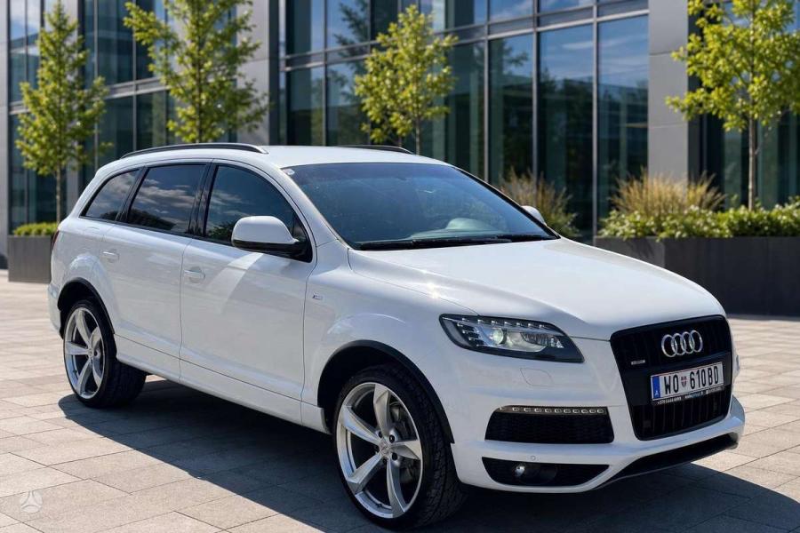 White Audi Q7 2013 in Vilnius, with an engine capacity of 3.00 L and mileage of 178 thousand km for 12950 €, photo 3 on AUTOMOTO.COM.LV