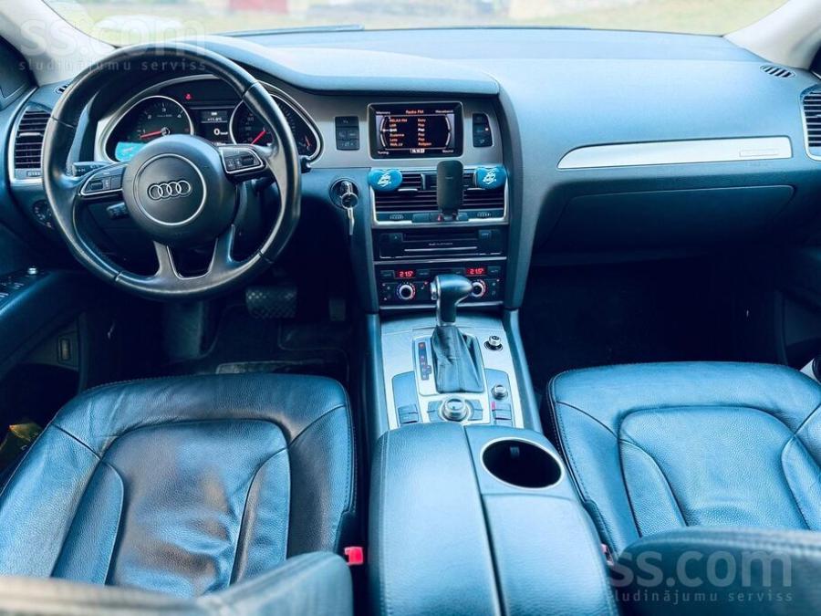 White Audi Q7 2014 in Riga, with an engine capacity of 3.00 L and mileage of 186 thousand km for 16000 €, photo 12 on AUTOMOTO.COM.LV