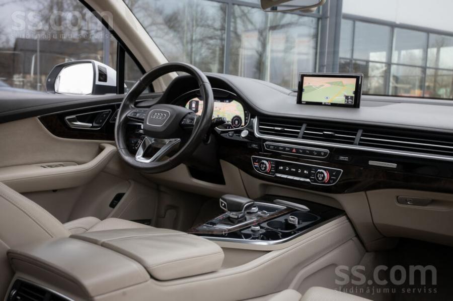 White Audi Q7 2016 in Riga, with an engine capacity of 3.00 L and mileage of 210 thousand km for 28900 €, photo 14 on AUTOMOTO.COM.LV