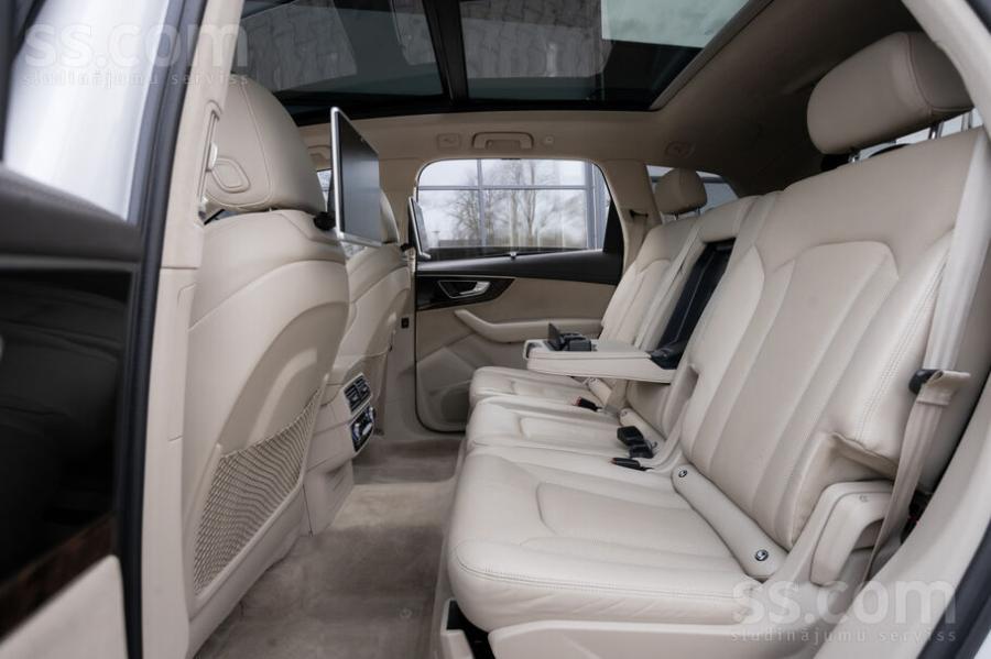White Audi Q7 2016 in Riga, with an engine capacity of 3.00 L and mileage of 210 thousand km for 28900 €, photo 19 on AUTOMOTO.COM.LV