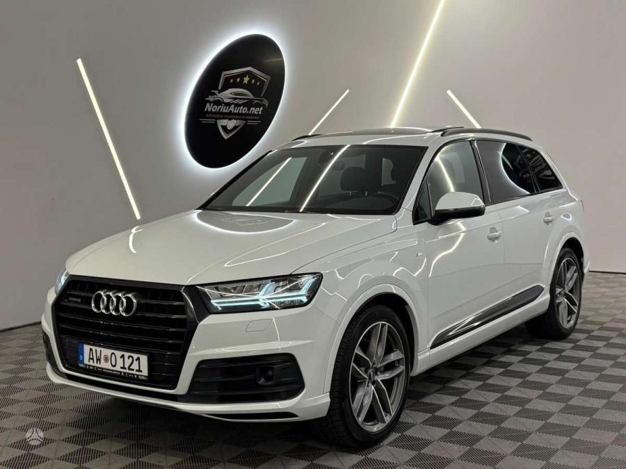 White Audi Q7 2018 in Marijampole, with an engine capacity of 2.97 L and mileage of 264 thousand km for 24950 €, photo 8 on AUTOMOTO.COM.LV
