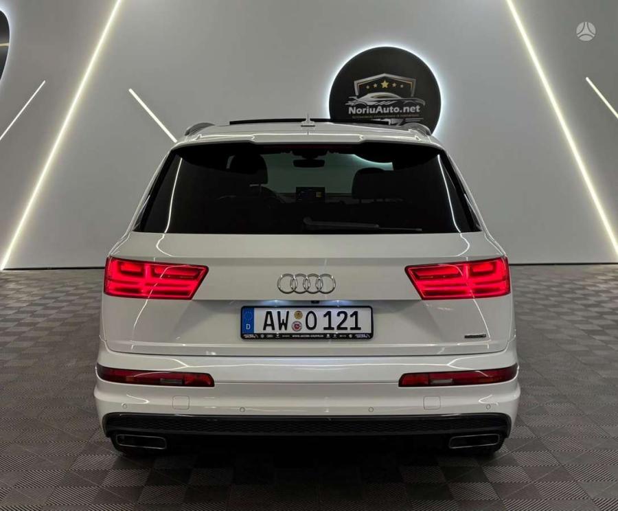 White Audi Q7 2018 in Marijampole, with an engine capacity of 2.97 L and mileage of 264 thousand km for 24950 €, photo 38 on AUTOMOTO.COM.LV