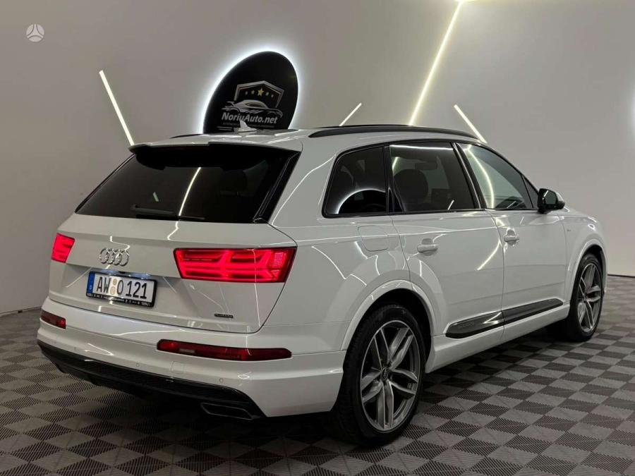 White Audi Q7 2018 in Marijampole, with an engine capacity of 2.97 L and mileage of 264 thousand km for 24950 €, photo 40 on AUTOMOTO.COM.LV