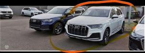 White Audi Q7 2020 in Vilnius, with an engine capacity of 2.97 L and mileage of 101 thousand km for 47000 €, photo 5 on AUTOMOTO.COM.LV