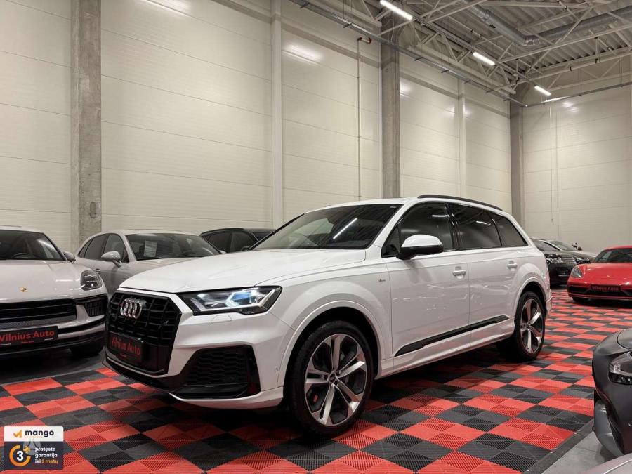 White Audi Q7 2021 in Vilnius, with an engine capacity of 3.00 L and mileage of 71 thousand km for 38500 €, photo 1 on AUTOMOTO.COM.LV