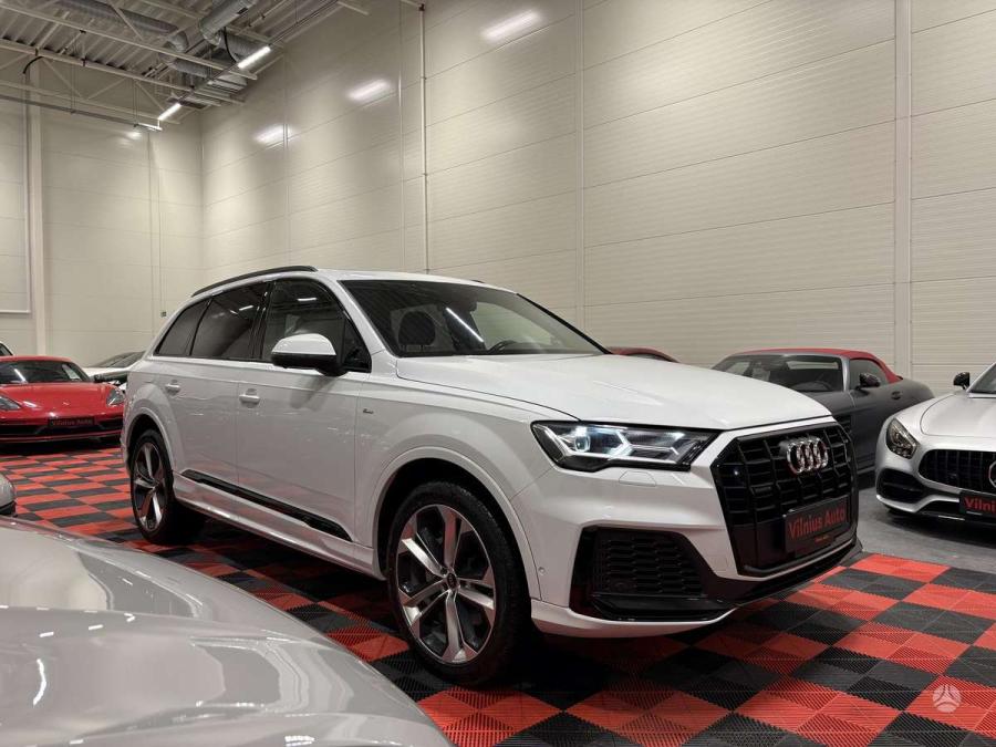 White Audi Q7 2021 in Vilnius, with an engine capacity of 3.00 L and mileage of 71 thousand km for 38500 €, photo 4 on AUTOMOTO.COM.LV