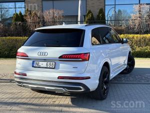 White Audi Q7 2023 in Riga, with an engine capacity of 3.00 L and mileage of 48 thousand km for 47000 €, photo 4 on AUTOMOTO.COM.LV