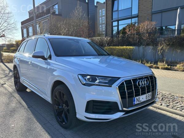 White Audi Q7 2023 in Riga, with an engine capacity of 3.00 L and mileage of 48 thousand km for 47000 €, photo 7 on AUTOMOTO.COM.LV