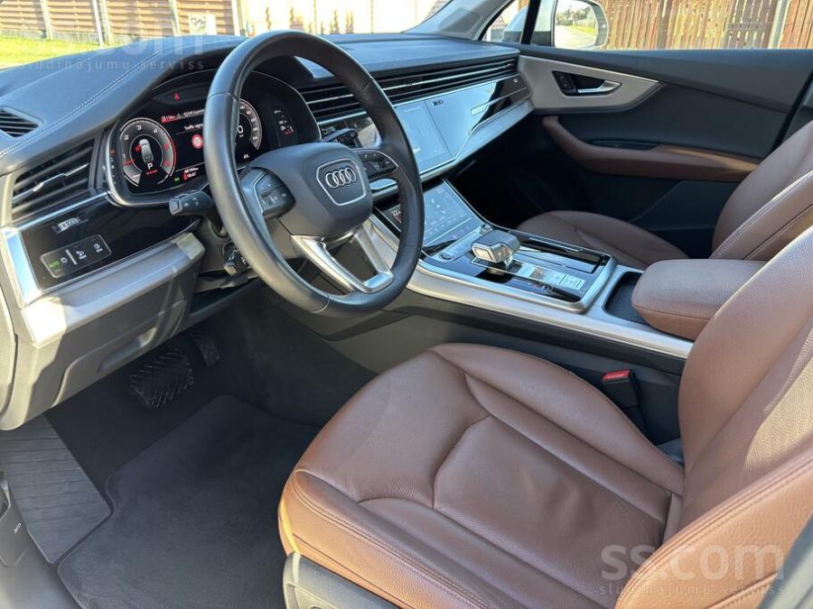 White Audi Q7 2023 in Riga, with an engine capacity of 3.00 L and mileage of 48 thousand km for 47000 €, photo 12 on AUTOMOTO.COM.LV