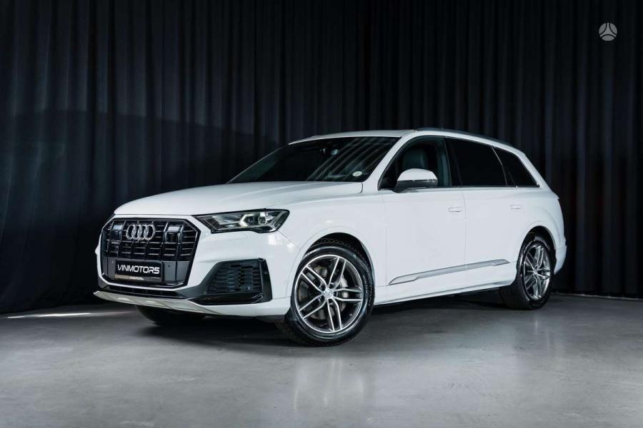 Balts Audi Q7 2023 Viļņa, ar dzinēja tilpumu 3.00 L un nobraukumu 3 tūkst. km par 48999 €, foto 1 vietnē AUTOMOTO.COM.LV