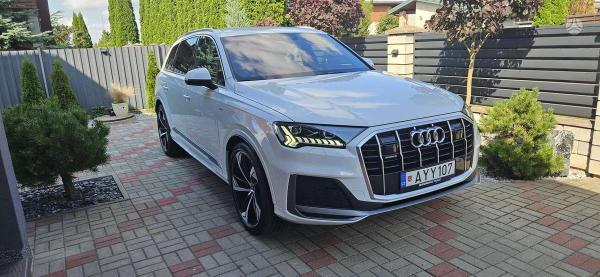 White Audi Q7 2020 in Kaunas, with an engine capacity of 2.97 L and mileage of 60 thousand km for 47800 €, photo 1 on AUTOMOTO.COM.LV