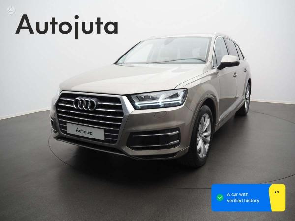 Yellow Audi Q7 2017 in Vilnius, with an engine capacity of 2.97 L and mileage of 160 thousand km for 26800 €, photo 1 on AUTOMOTO.COM.LV