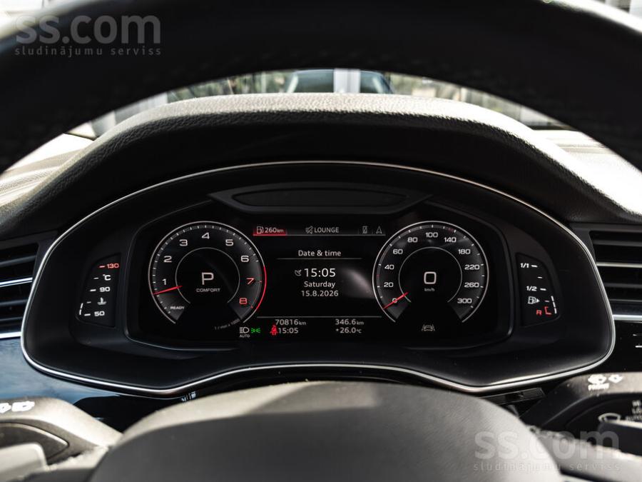 Black Audi Q8 2023 in Riga, with an engine capacity of 3.00 L and mileage of 70 thousand km for 54900 €, photo 24 on AUTOMOTO.COM.LV