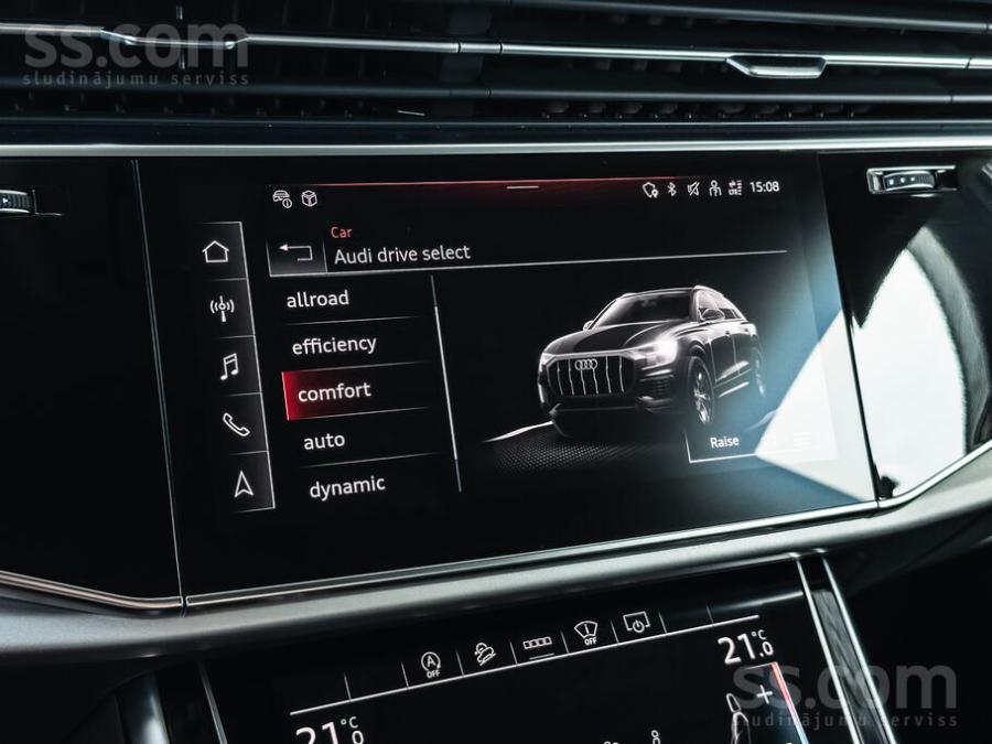 Black Audi Q8 2023 in Riga, with an engine capacity of 3.00 L and mileage of 70 thousand km for 54900 €, photo 30 on AUTOMOTO.COM.LV