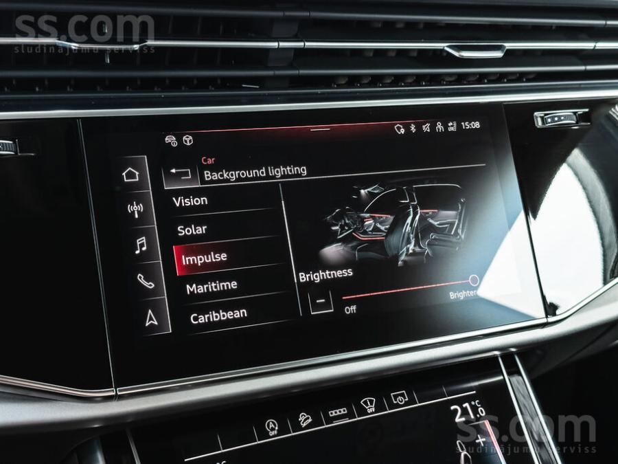 Black Audi Q8 2023 in Riga, with an engine capacity of 3.00 L and mileage of 70 thousand km for 54900 €, photo 31 on AUTOMOTO.COM.LV