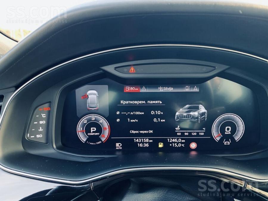 Melns Audi Q8 2019 Liepāja, ar dzinēja tilpumu 3.00 L un nobraukumu 142 tūkst. km par 54500 €, foto 12 vietnē AUTOMOTO.COM.LV