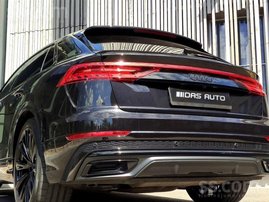 Black Audi Q8 2021 in Riga, with an engine capacity of 3.00 L and mileage of 93 thousand km for 69900 €, photo 11 on AUTOMOTO.COM.LV