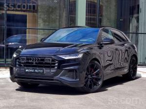 Black Audi Q8 2021 in Riga, with an engine capacity of 3.00 L and mileage of 93 thousand km for 69900 €, photo  on AUTOMOTO.COM.LV