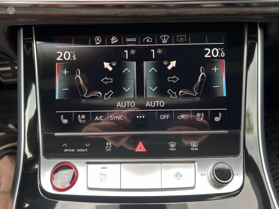 Black Audi Q8 2021 in Kelme, with an engine capacity of 3.00 L and mileage of 19 thousand km for 53500 €, photo 26 on AUTOMOTO.COM.LV