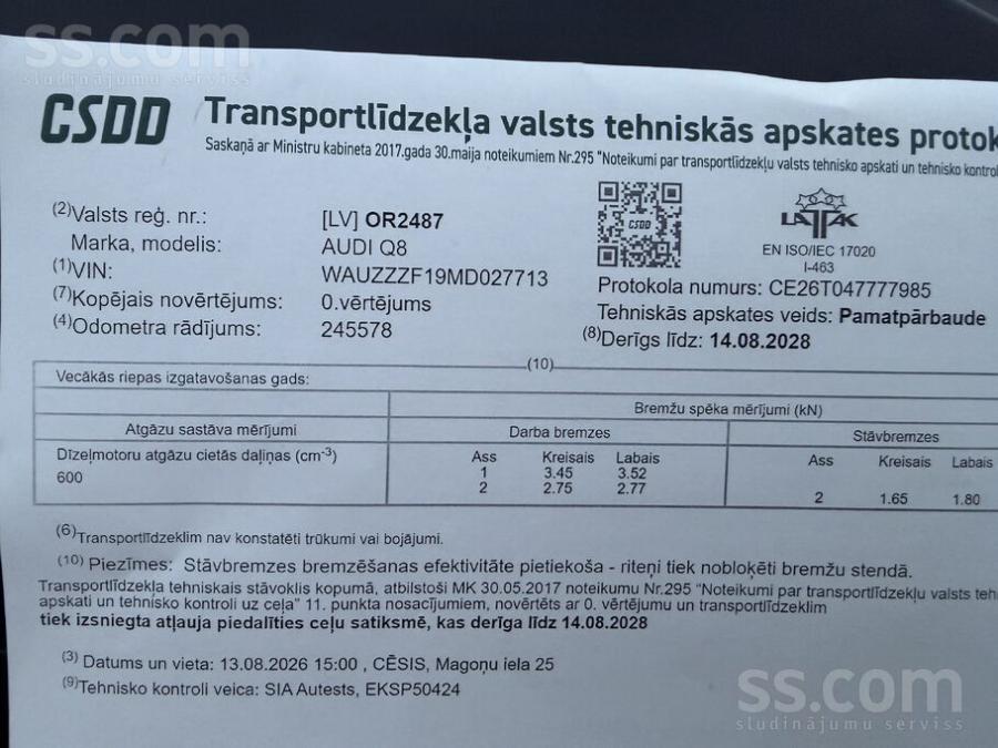 Черный Ауди Q8 2021 в Цесис, объемом двигателя 3.00 л и пробегом 0 тыс. км за 43900 €, фото 28 на AUTOMOTO.COM.LV