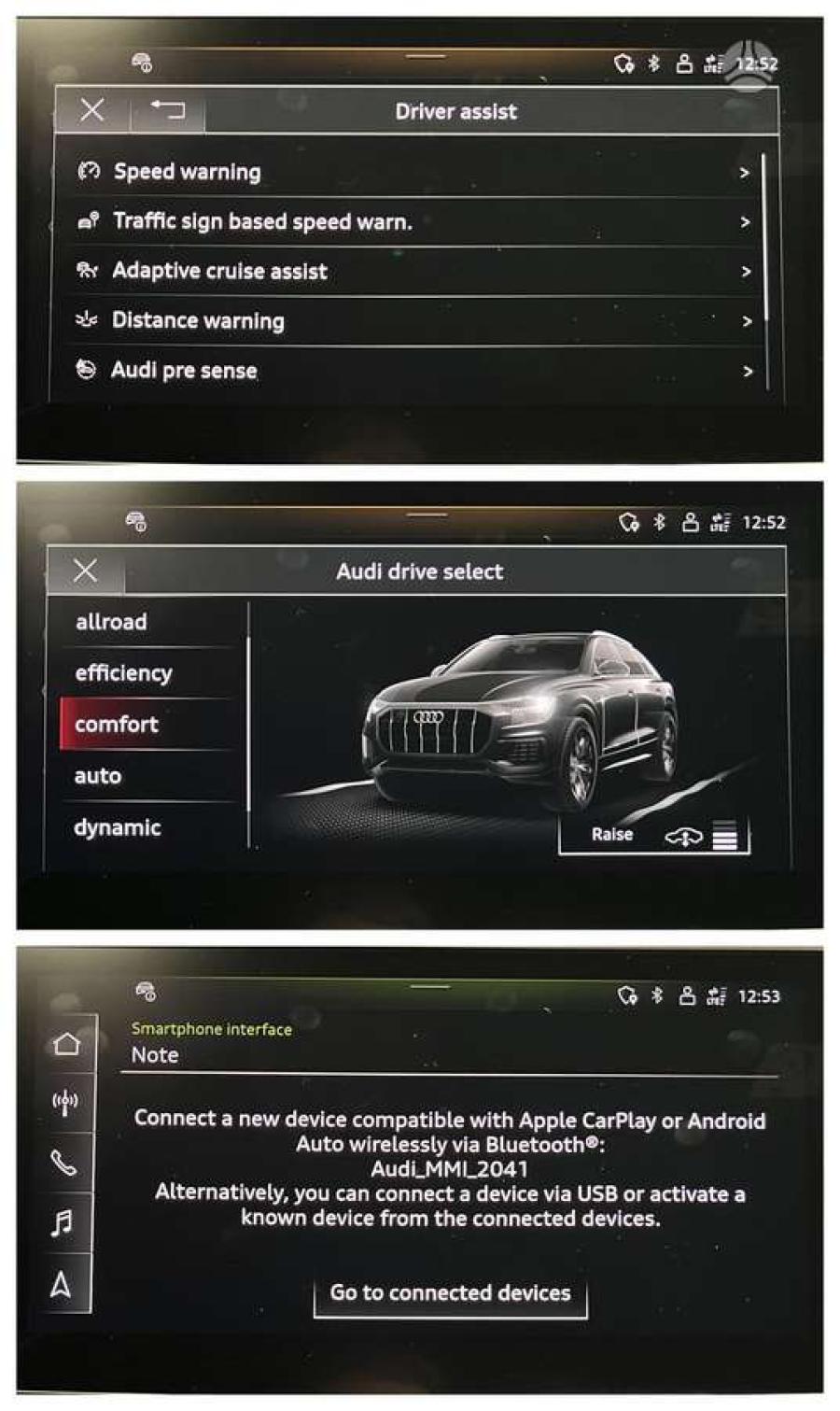 Black Audi Q8 2021 in Kaunas, with an engine capacity of 2.97 L and mileage of 119 thousand km for 48500 €, photo 15 on AUTOMOTO.COM.LV
