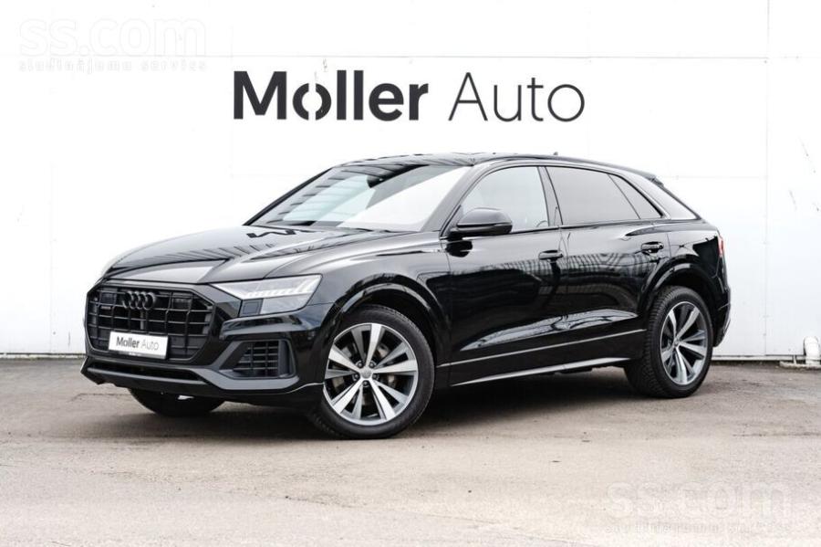 Black Audi Q8 2022 in Riga, with an engine capacity of 3.00 L and mileage of 108 thousand km for 47650 €, photo 1 on AUTOMOTO.COM.LV