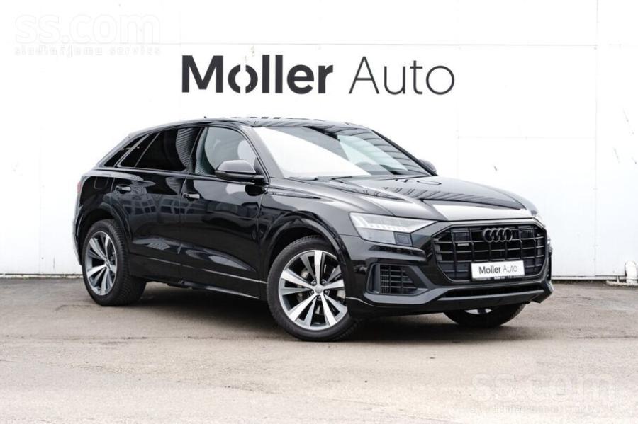 Black Audi Q8 2022 in Riga, with an engine capacity of 3.00 L and mileage of 108 thousand km for 47650 €, photo 3 on AUTOMOTO.COM.LV