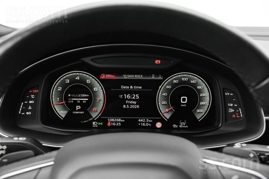Black Audi Q8 2022 in Riga, with an engine capacity of 3.00 L and mileage of 108 thousand km for 47650 €, photo 19 on AUTOMOTO.COM.LV