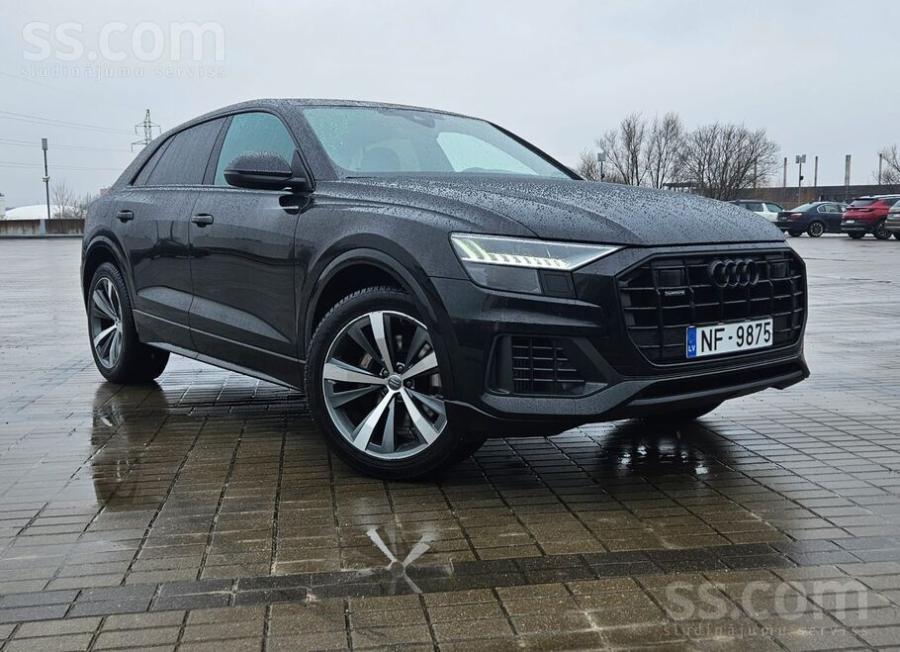 Melns Audi Q8 2022 Rīga, ar dzinēja tilpumu 3.00 L un nobraukumu 108 tūkst. km par 46500 €, foto 1 vietnē AUTOMOTO.COM.LV