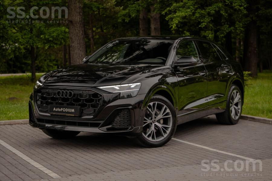 Black Audi Q8 2025 in Riga, with an engine capacity of 3.00 L and mileage of 19 thousand km for 78990 €, photo 1 on AUTOMOTO.COM.LV