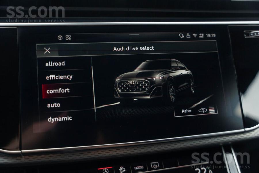 Black Audi Q8 2025 in Riga, with an engine capacity of 3.00 L and mileage of 19 thousand km for 78990 €, photo 25 on AUTOMOTO.COM.LV