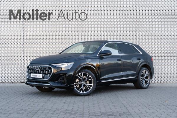 Melns Audi Q8 2025 Mārupe, ar dzinēja tilpumu 3.00 L un nobraukumu 48 tūkst. km par 69900 €, foto  vietnē AUTOMOTO.COM.LV