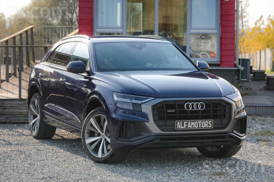 Blue Audi Q8 2019 in Riga, with an engine capacity of 3.00 L and mileage of 0 thousand km for 44990 €, photo 2 on AUTOMOTO.COM.LV