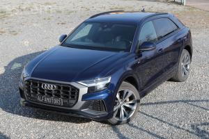 Blue Audi Q8 2019 in Riga, with an engine capacity of 3.00 L and mileage of 0 thousand km for 44990 €, photo 5 on AUTOMOTO.COM.LV