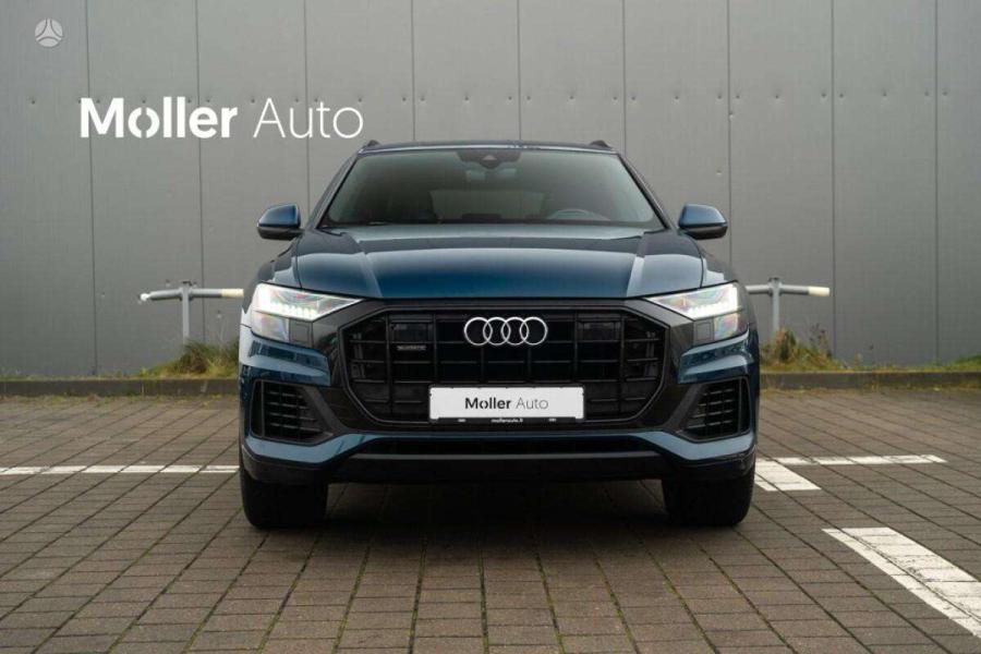 Blue Audi Q8 2019 in Vilnius, with an engine capacity of 3.00 L and mileage of 132 thousand km for 43250 €, photo 4 on AUTOMOTO.COM.LV