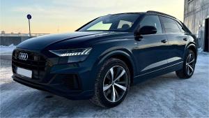 Blue Audi Q8 2019 in Vilnius, with an engine capacity of 2.97 L and mileage of 162 thousand km for 43990 €, photo 3 on AUTOMOTO.COM.LV