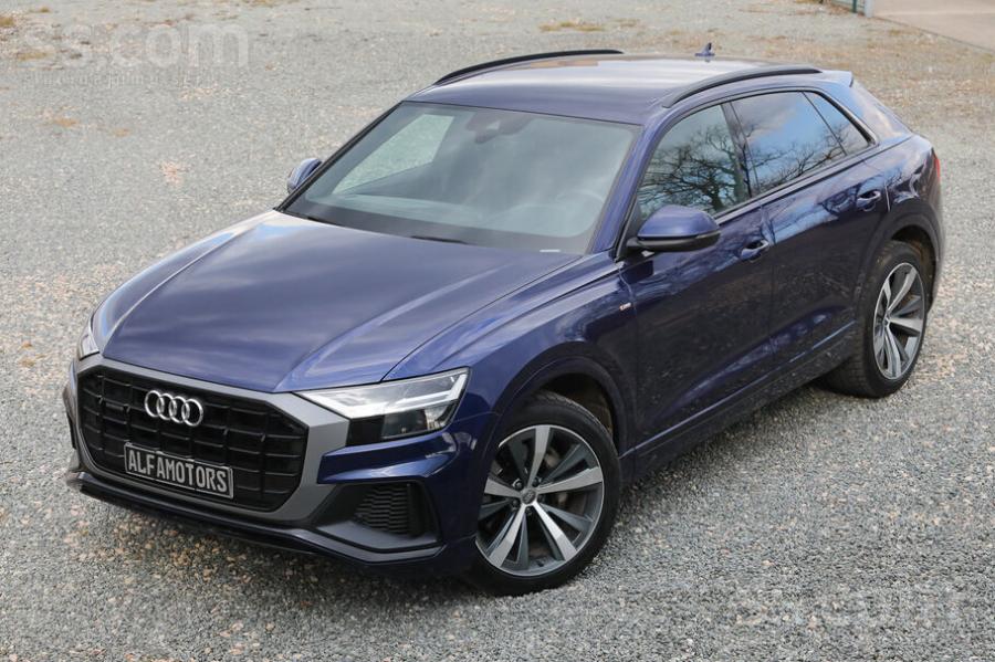 Blue Audi Q8 2019 in Riga, with an engine capacity of 3.00 L and mileage of 140 thousand km for 39990 €, photo 6 on AUTOMOTO.COM.LV