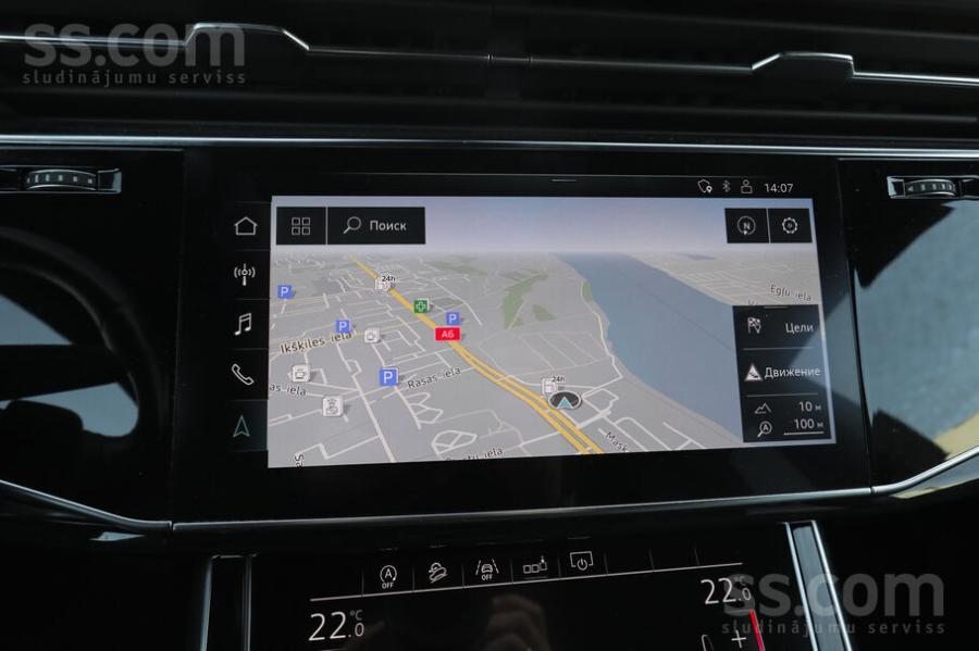 Blue Audi Q8 2019 in Riga, with an engine capacity of 3.00 L and mileage of 140 thousand km for 39990 €, photo 15 on AUTOMOTO.COM.LV