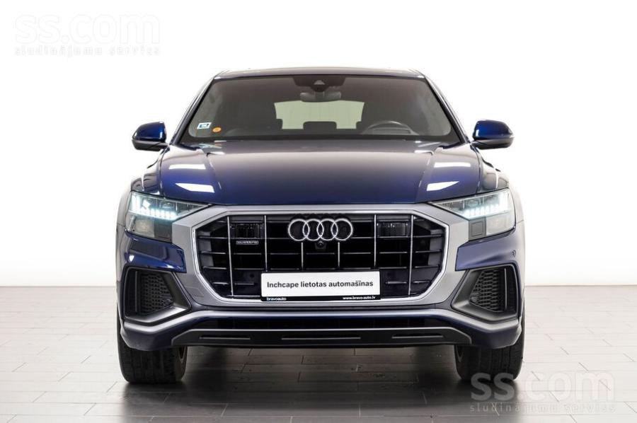 Blue Audi Q8 2019 in Riga, with an engine capacity of 3.00 L and mileage of 84 thousand km for 46500 €, photo 4 on AUTOMOTO.COM.LV