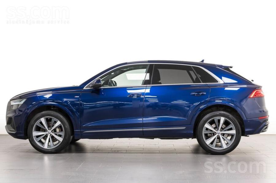 Blue Audi Q8 2019 in Riga, with an engine capacity of 3.00 L and mileage of 84 thousand km for 46500 €, photo 8 on AUTOMOTO.COM.LV