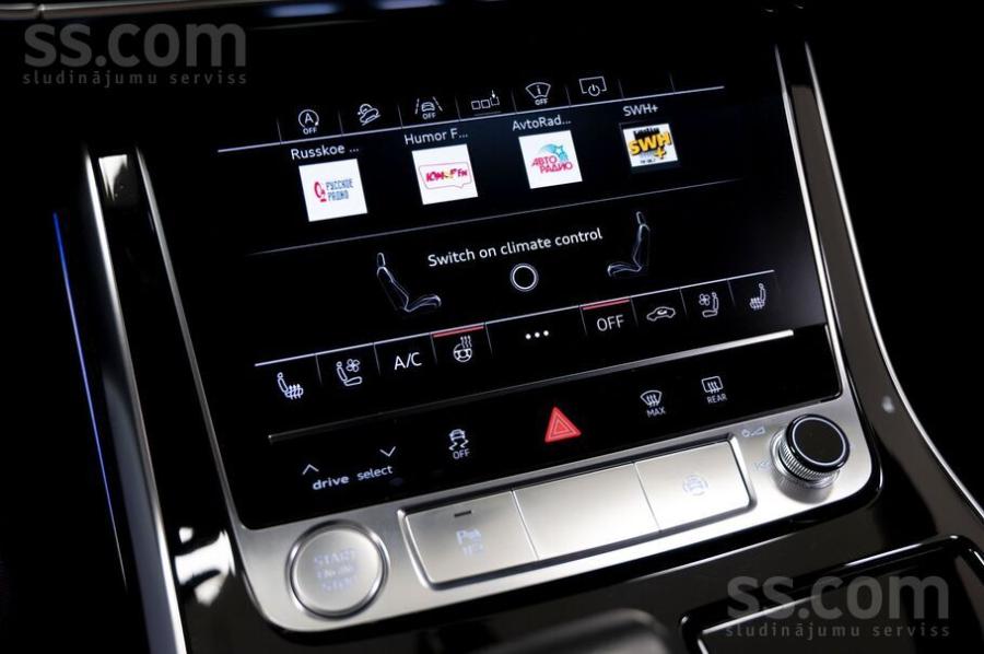 Blue Audi Q8 2019 in Riga, with an engine capacity of 3.00 L and mileage of 84 thousand km for 46500 €, photo 19 on AUTOMOTO.COM.LV