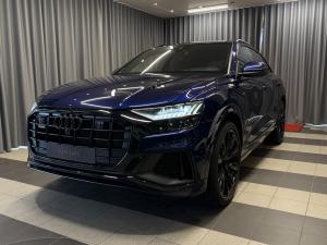 Blue Audi Q8 2022 in Riga, with an engine capacity of 3.00 L and mileage of 107 thousand km for 58900 €, photo 41 on AUTOMOTO.COM.LV