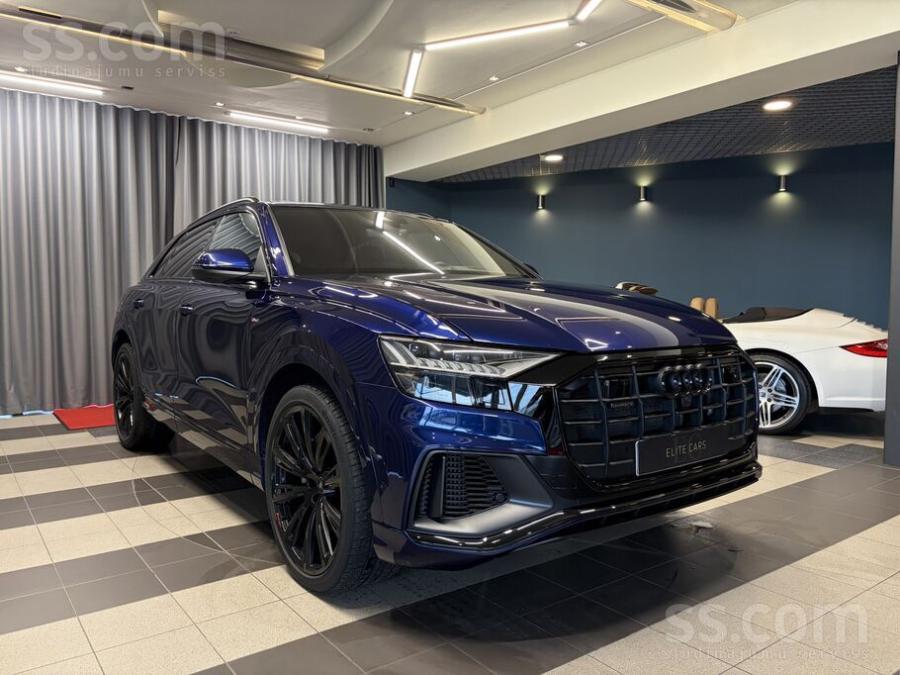 Blue Audi Q8 2022 in Riga, with an engine capacity of 3.00 L and mileage of 107 thousand km for 58900 €, photo 5 on AUTOMOTO.COM.LV