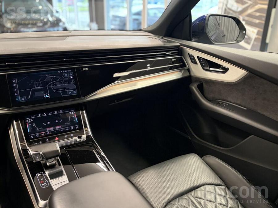Blue Audi Q8 2022 in Riga, with an engine capacity of 3.00 L and mileage of 107 thousand km for 58900 €, photo 17 on AUTOMOTO.COM.LV