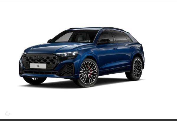 Blue Audi Q8 2025 in Vilnius, with an engine capacity of 3.00 L and mileage of 10 thousand km for 105000 €, photo 1 on AUTOMOTO.COM.LV