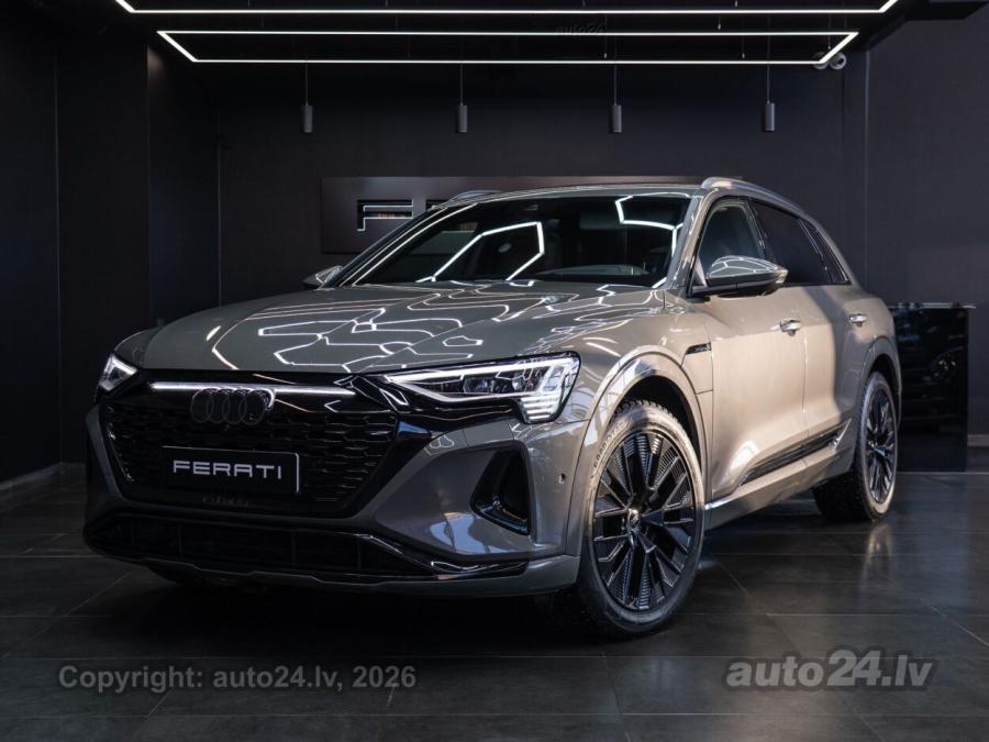 Grey Audi Q8 e-tron 2024 in Tallinn, with an engine capacity of 0.00 L and mileage of 46 thousand km for 71900 €, photo 1 on AUTOMOTO.COM.LV