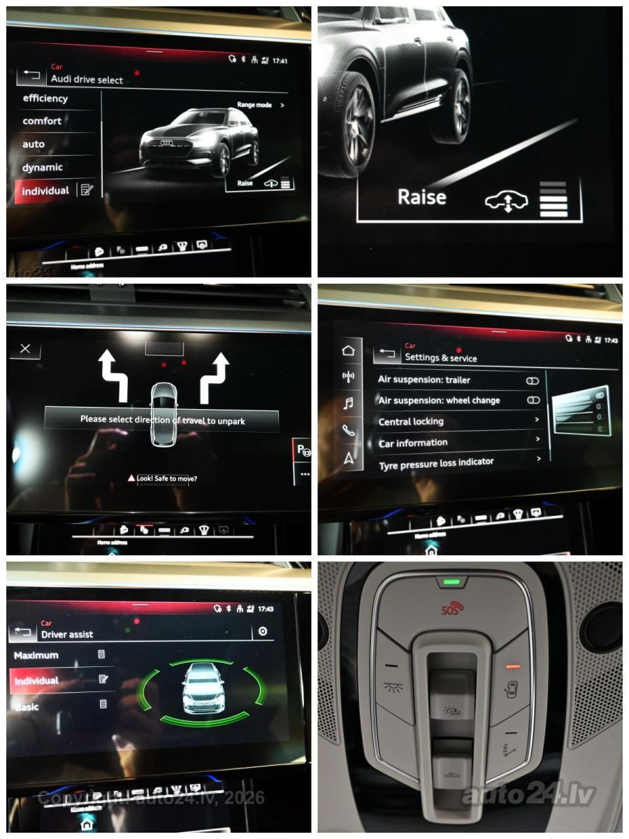Grey Audi Q8 e-tron 2023 in Tallinn, with an engine capacity of 0.00 L and mileage of 70 thousand km for 51990 €, photo 16 on AUTOMOTO.COM.LV