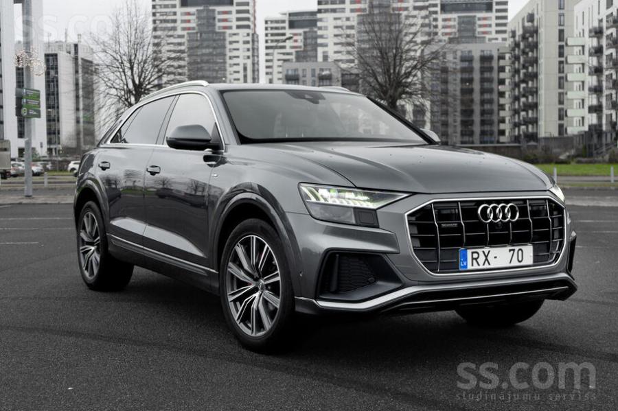 Grey Audi Q8 2018 in Riga, with an engine capacity of 3.00 L and mileage of 170 thousand km for 46900 €, photo 3 on AUTOMOTO.COM.LV